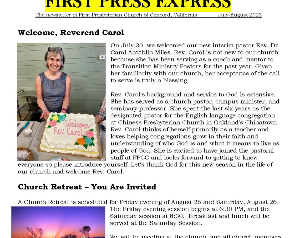 First Presbyterian Church Concord — Love God, Love People ... Serve